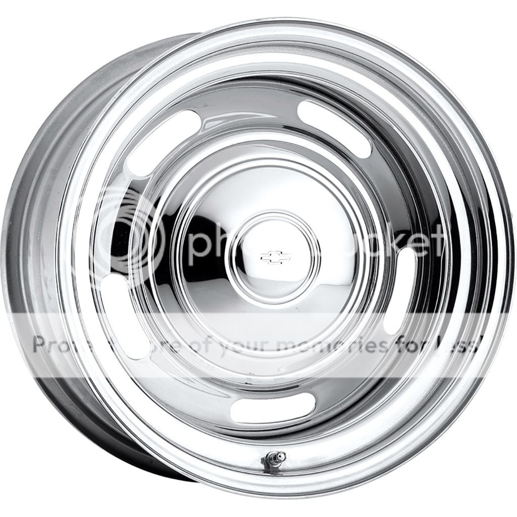 Chevrolet Rally Wheel Chrome 15x10 5x5 4.25 BS US Wheel 57-5015L