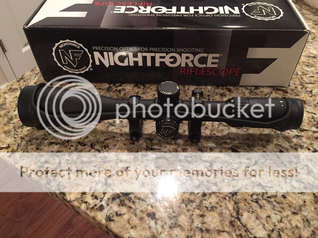 Nightforce SHV 4-14x50 F1 MOA-illuminated MOAR reticle C556 w/ NF Rings ...